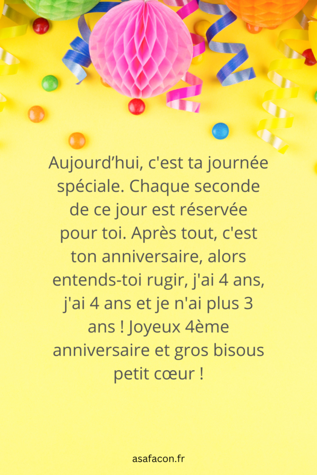 35 Textes Pour Souhaiter Un Joyeux Anniversaire De 4 Ans
