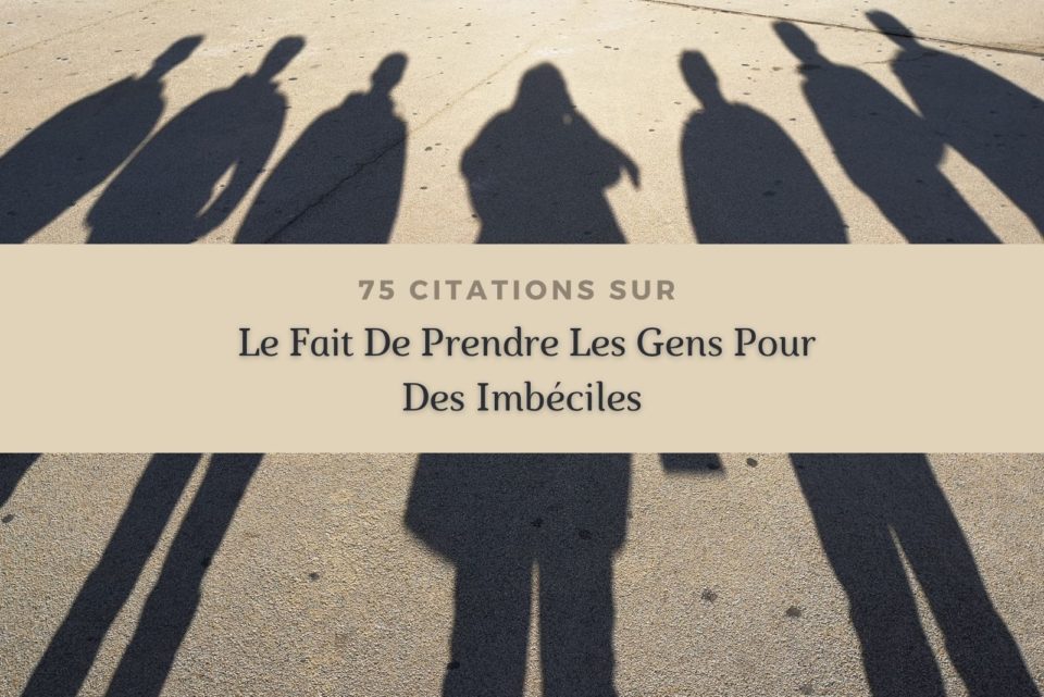 75 Citations Sur Le Fait De Prendre Les Gens Pour Des Imbéciles